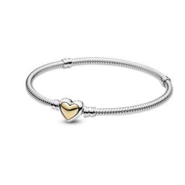 Pandora Armband Moments "goldener Herzverschluss" Silber, 14k Gold ...